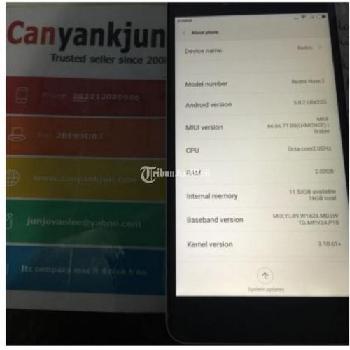 Handphone Android Xiaomi Redmi Note 2 4G garansi 1 tahun New Murah di Jakarta - Tribun JualBeli