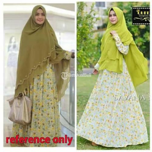 Busana Muslim NEW SAVANA Syari By QUEENARA Bahan Gamis Wolly Crepes ...