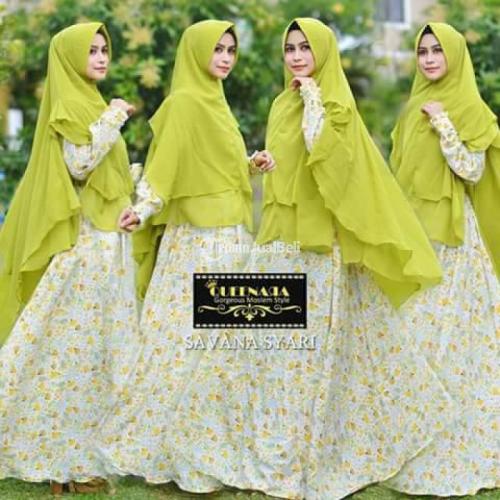 Busana Muslim NEW SAVANA Syari By QUEENARA Bahan Gamis Wolly Crepes ...