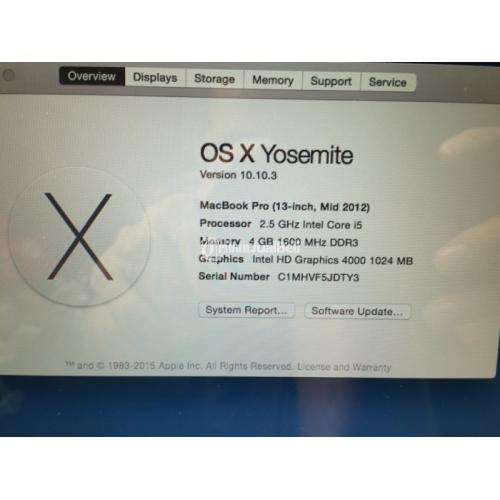 Laptop MacBook Pro MD101 Mid 2012 RAM 4GB HDD 500GB Normal Lengkap di ...