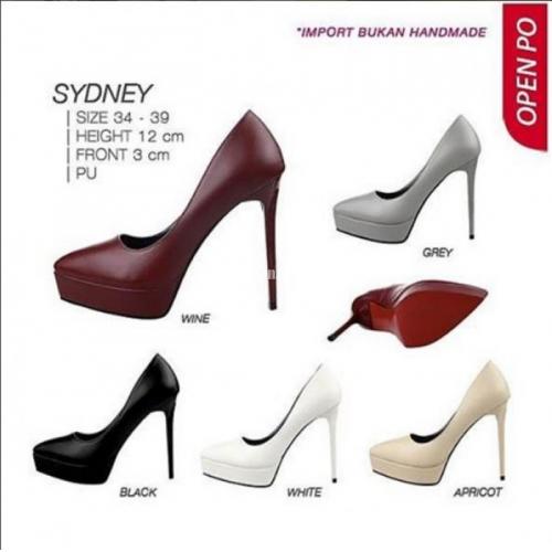 Sepatu Hak Tinggi Terbaru High Heels Hitam Kantor Import Good Quality ...