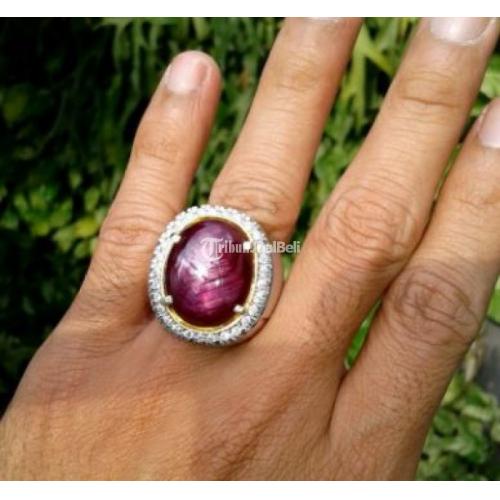 Batu Akik Ruby Madagaskar Star Big Size Ring Perak Berkualitas di ...