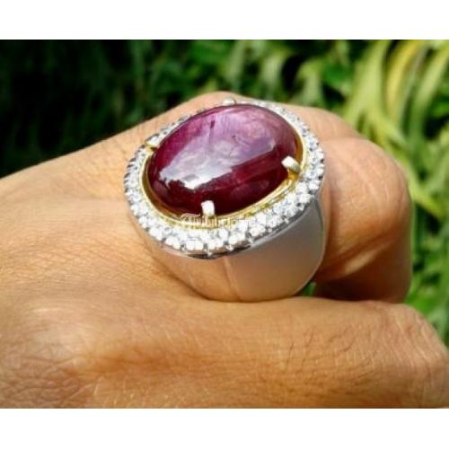 Batu Akik Ruby Madagaskar Star Big Size Ring Perak Berkualitas di ...