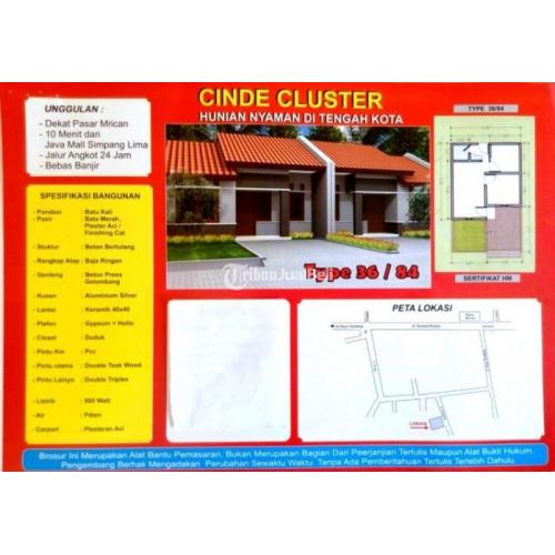 Rumah Mewah Cluster Cinde Lokasi di Tengah Kota Harga Murah Bebas ...