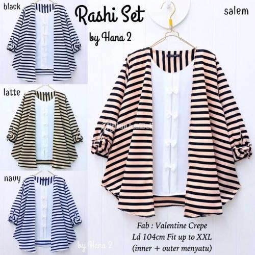 Baju Cewek Rashi Set Bahan Valentine Crepe Size Hingga XXL Inner ...