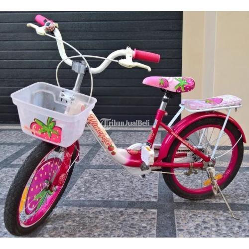 Sepeda Anak Bekas warna Pink Merk Strawbery Kondisi masih Bagus di ...