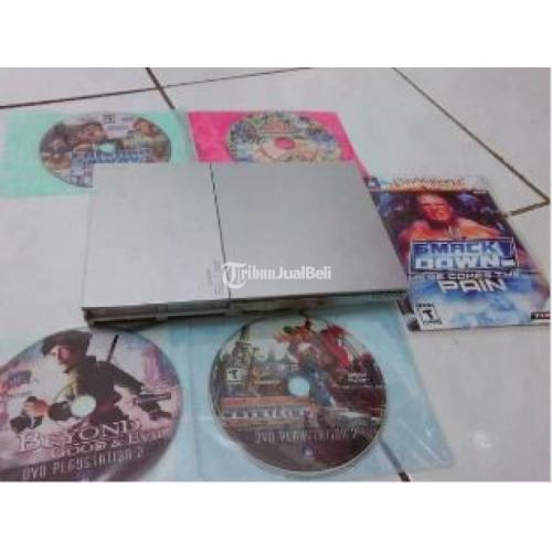 Konsol Sony PS2 Playstation 2 Slim Silver Langka 9004 Bekas Normal ...