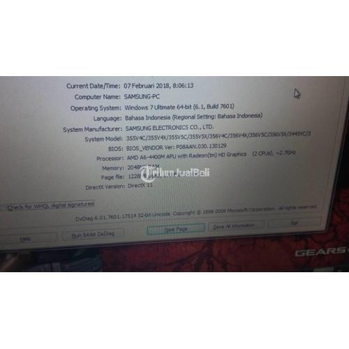 Laptop Samsung Gaming 355V RAM 2/500GB Bekas Second Harga Murah di Yogyakarta - Tribun JualBeli