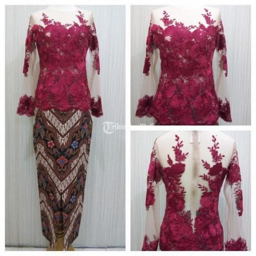 Kebaya Wisuda Bunga Maroon by Arcobaleno Bahan Nyaman Dipakai di Solo ...