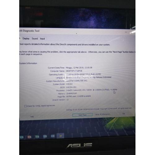 Laptop Asus X453S Bekas Ram 2GB Normal Siap Pakai Harga Murah di ...