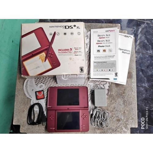 Nintendo DS DSi XL NDS Burgundy Seken Fullset With GEi 4GB Normal Mulus ...