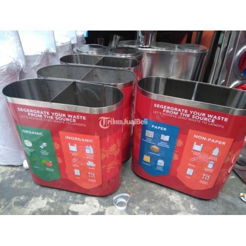 Tempat Sampah Stainless Steel Gabung 2 in 1, 2 Pilah, Tong Sampah Medis ...