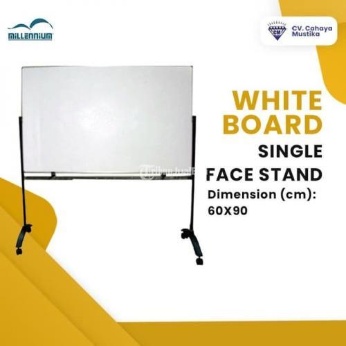 Papan Tulis Whiteboard Stand SingleFace Millenium 60x90 Magnet 1 Sisi ...