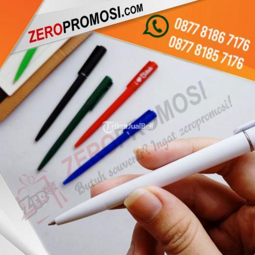 Souvenir Pulpen Hotel Plastik Putar Custom Logo Promosi - Tribun JualBeli