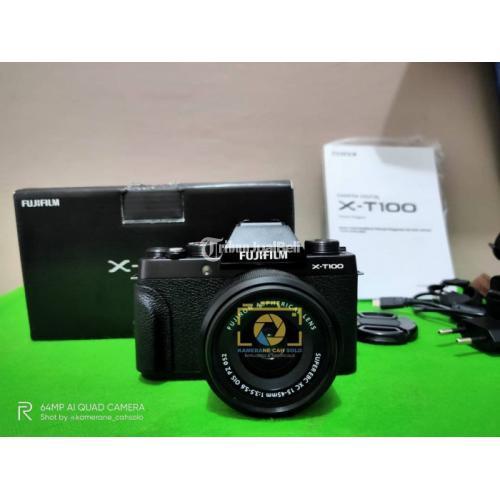 Kamera Mirrorless Fujifilm XT100 Kit Black Second Fullset Normal di Solo - Tribun JualBeli