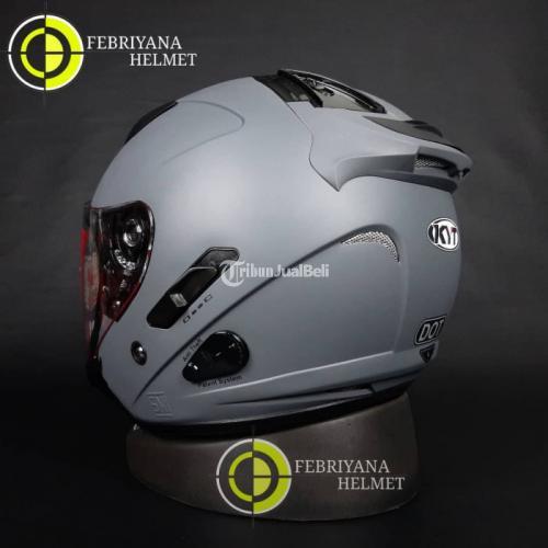 Helm KYT Galaxy Flat R Matt Gorilla Grey Ready Semua Size SNI Busa ...