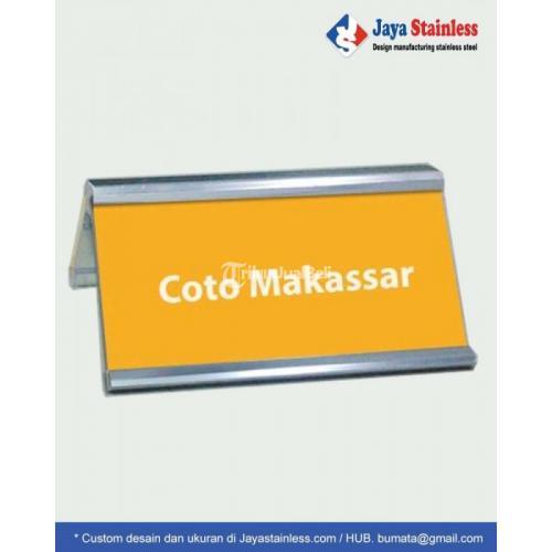 Display nama makanan aluminium di Food tag - Tribun JualBeli