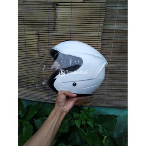 Helm INK Dynamic Solid White Size XL Bekas Mulus Visor Bening Busa Rapi ...
