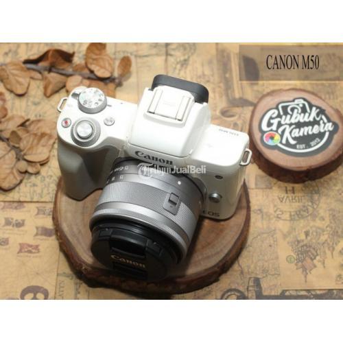 Kamera Canon M50 Lensa Kit 15di45 STM Second Fullset Box No Minus di ...