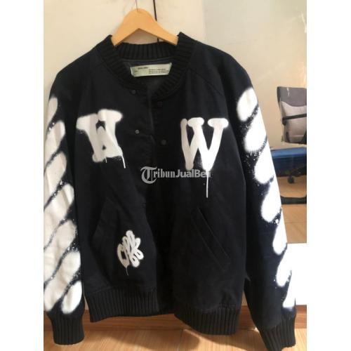 Off White Spray Paint Logo Varsity Jacket Bekas Mulus di Jakarta ...