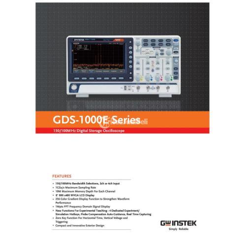 GW Instek GDSdi1102E 100MHz, 2 Channels, Digital Storage Oscilloscope ...