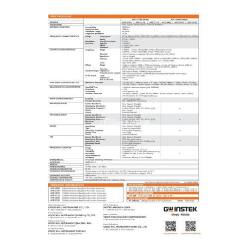 GW Instek AFGdi2025 25MHz Arbitrary Waveform Function Generator di ... GW Instek AFGdi2025 25MHz Arbitrary Waveform Function Generator di ...