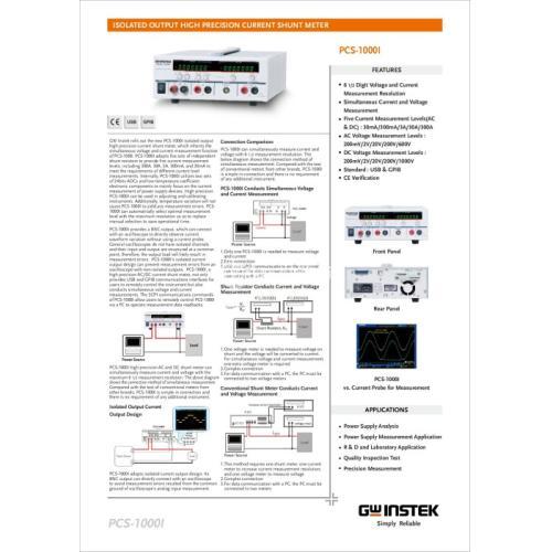 GW Instek PCSdi1000I Isolated Output High Precision Current Shunt Meter ...