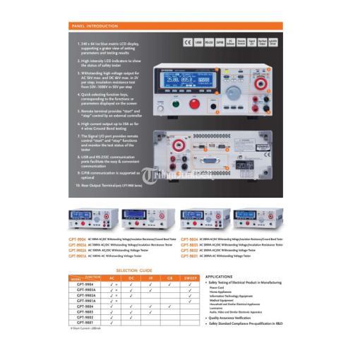 GW Instek GPTdi9801 200V AC Withstanding Voltage Tester di Tangerang ...