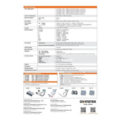 GW Instek LCRdi6002 10Hz 2kHz Precision LCR Meter di Tangerang Selatan ...