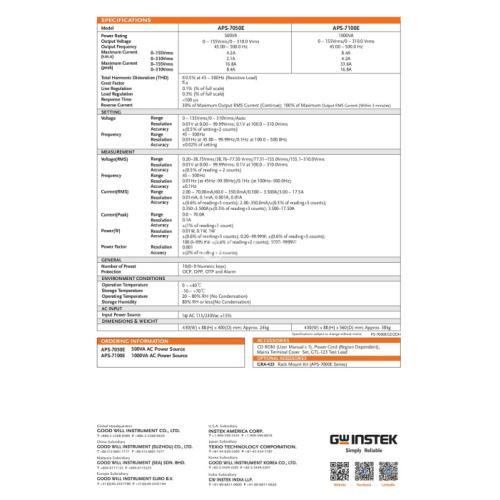 GW Instek APSdi7100E 1000VA AC Power Source di Tangerang Selatan - Tribun JualBeli
