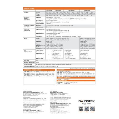 GW Instek GPDdi3303D 3diChannels, 195W Programmable Linear DC Power ...