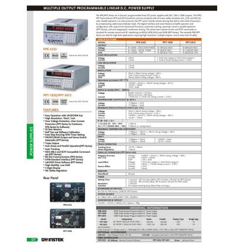 GW Instek PPEdi3323 207W Triple Output Programmable DC Power Supply di ...