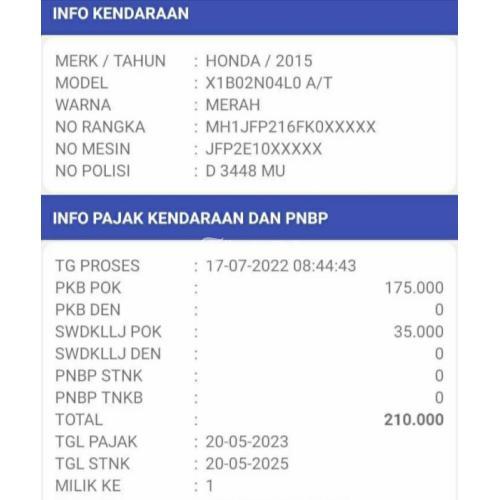 Honda Beat Tahun 2015 Warna Merah - Tribun JualBeli