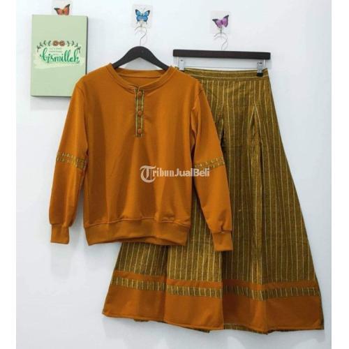 Setelan Rok Linen Garis Ready Stok Bisa Bayar Ditempat di Surabaya ...