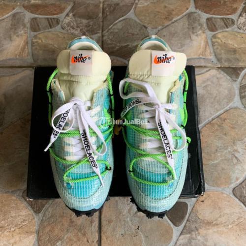 Sepatu Off White x Nike Waffle Racer Vivid Sky Size US 6.5 Women Second ...