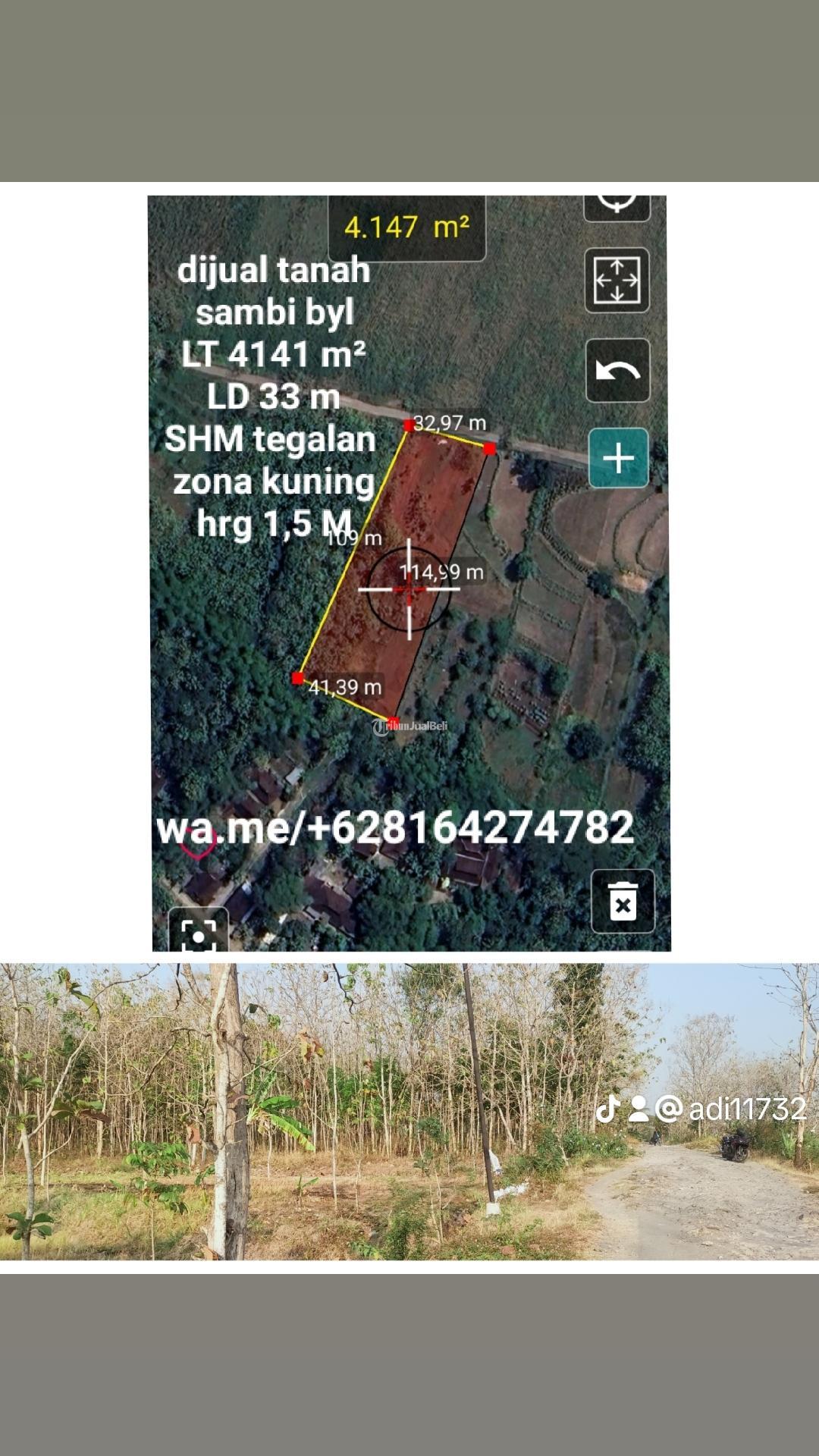 Dijual Tanah Sambi Luas 4141m2 Jalan Depan Simpangan Truk di Boyolali ...