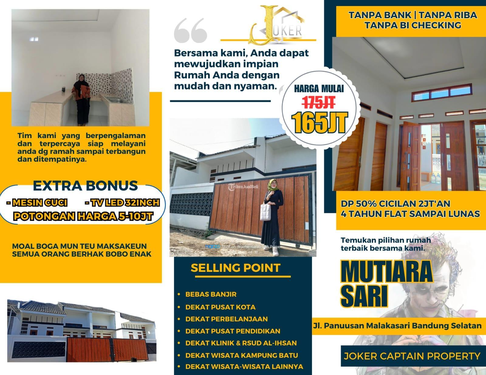 Jual Rumah KPR Syariah Tanpa Bi Cheking Harga Promo Bonus Mesin Cuci & TV di Bandung - Tribun ...