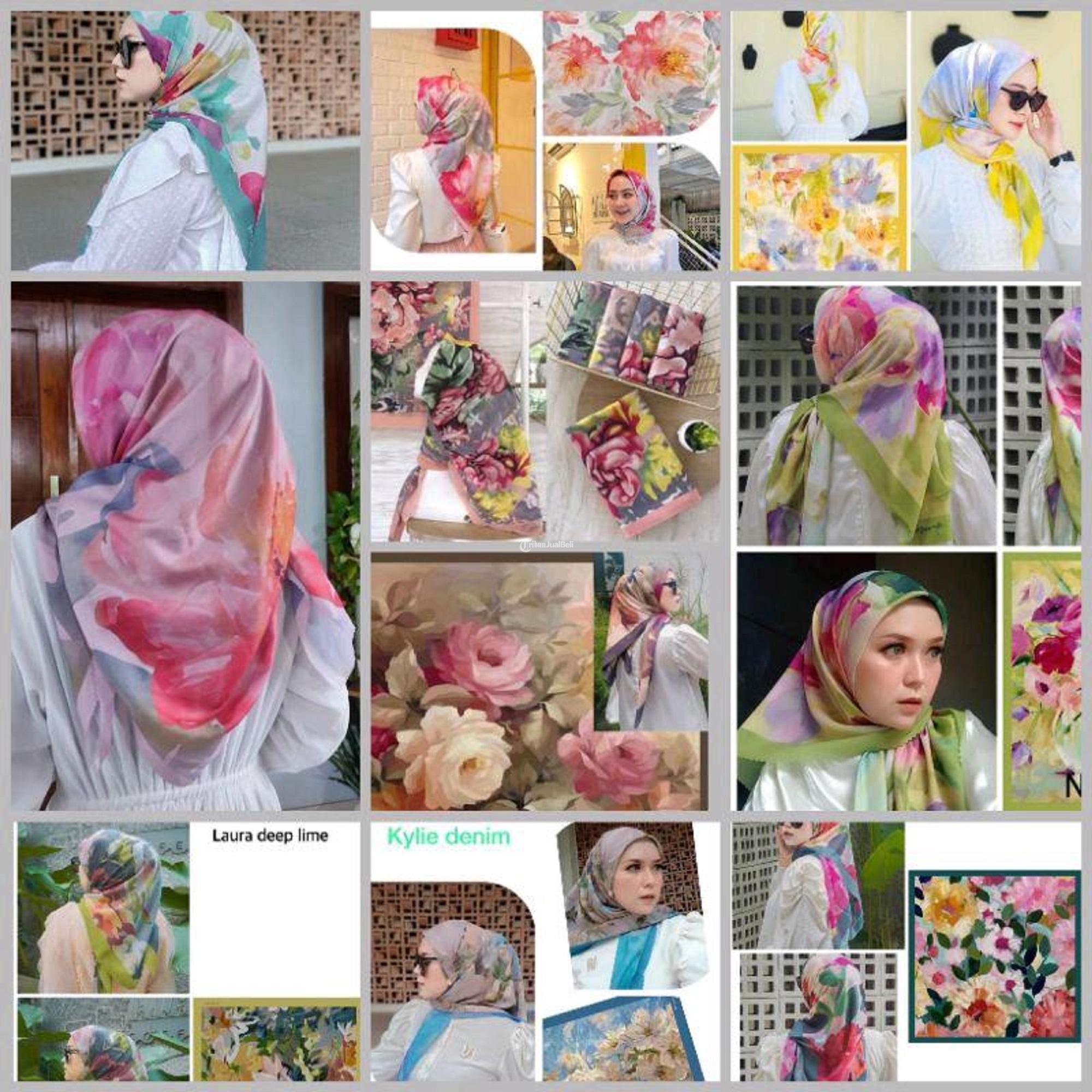 Jilbab Segiempat Motif Bunga Berbagai Jenis Jilbab di Jambi - Tribun ...