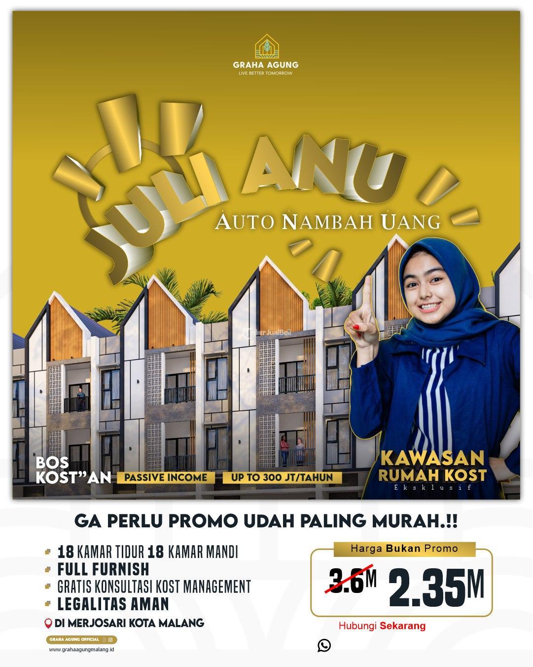 Rumah Kost Malang Bonus Free Spring Bed Dapatkan Passive Income 300Juta ...