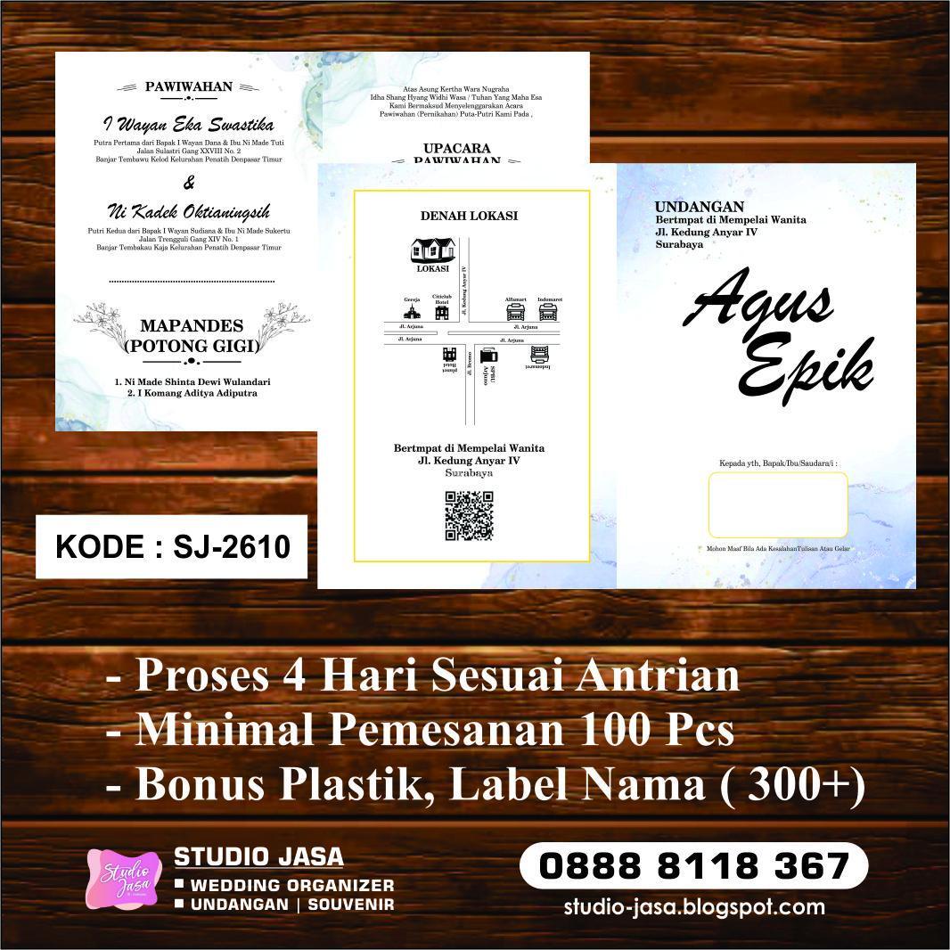 Undangan Nikah Lipat 2 Free Barcode dan Desain Denpasar - Tribun JualBeli