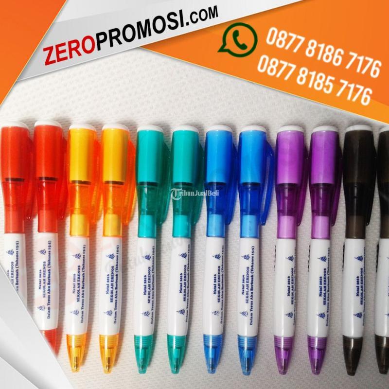 Pulpen Senter LED Souvenir Natal Custom - Tribun JualBeli