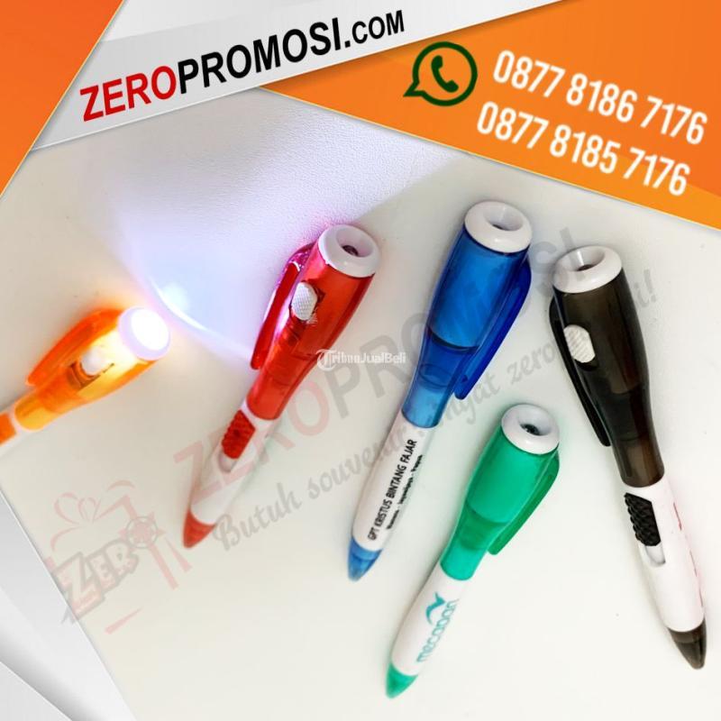 Pulpen Senter LED Souvenir Natal Custom - Tribun JualBeli