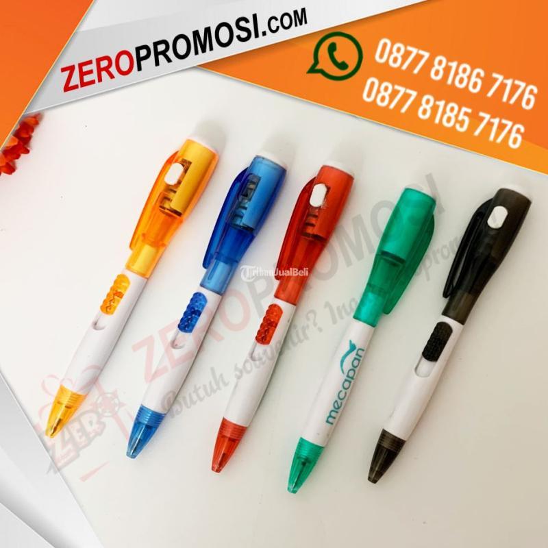 Pulpen Senter LED Souvenir Natal Custom - Tribun JualBeli