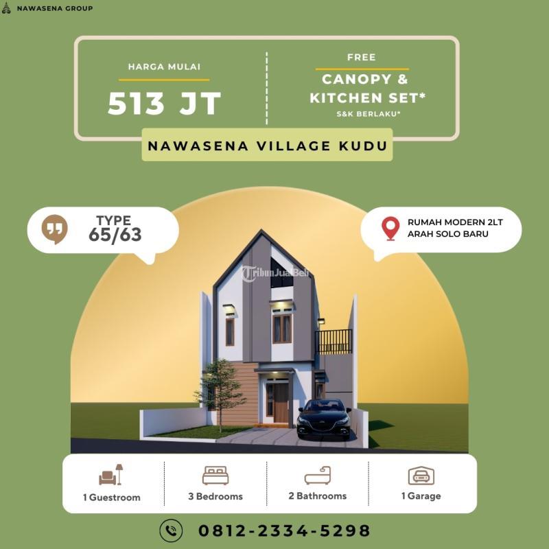 Jual Rumah 2 Lantai Tipe 65/63 di Kudu Baki Selatan Sekolah Al Azhar ...