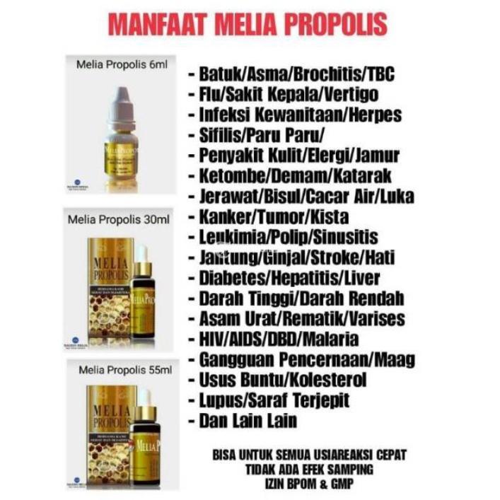 Melia Propolis Original 100 Asli 55 ML dan 6 ml Kemasan Terbaru Bpom ...