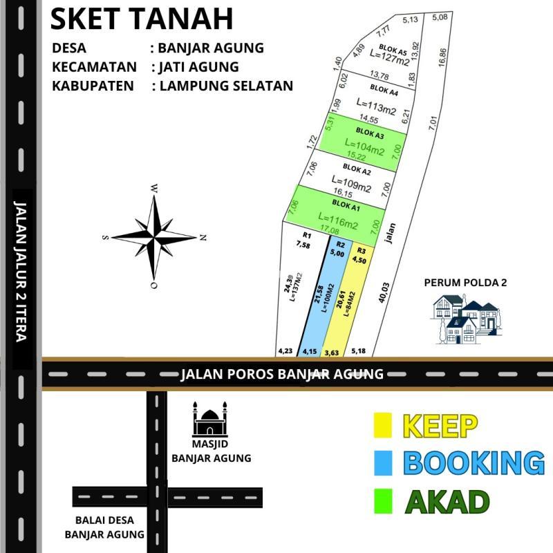 Jual Tanah Murah Jati Agung Sebelahan dengan Perum Polda di Bandar ...