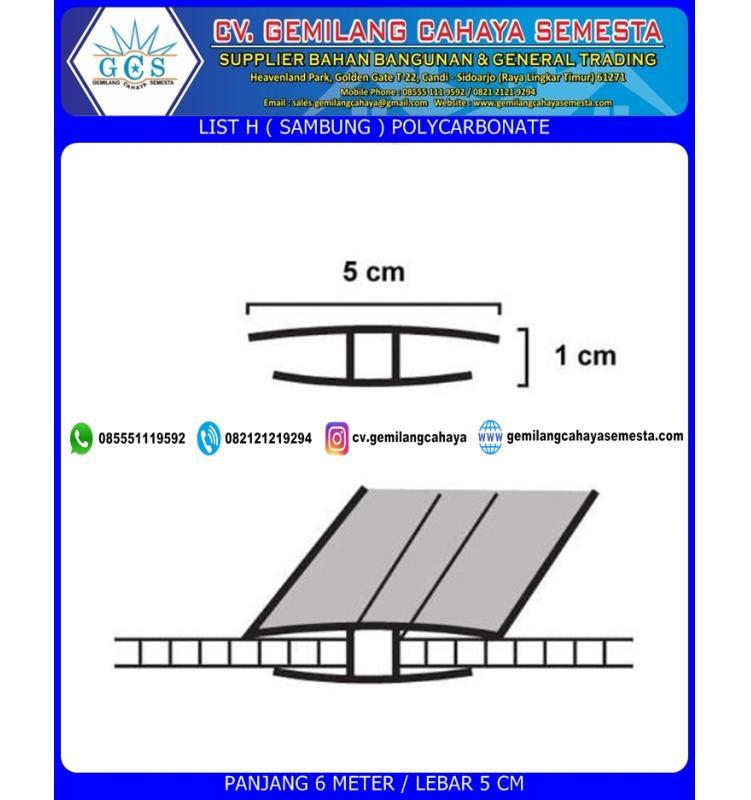 List H Sambung ) Atap Polycarbonate ( 6 Meter ) / Atap Transparan ...