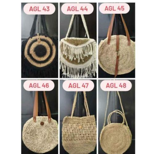 Kerajinan Tas Rajut Khas Bali Bahan Agel Ukuran 40cm Ready Stok di ...