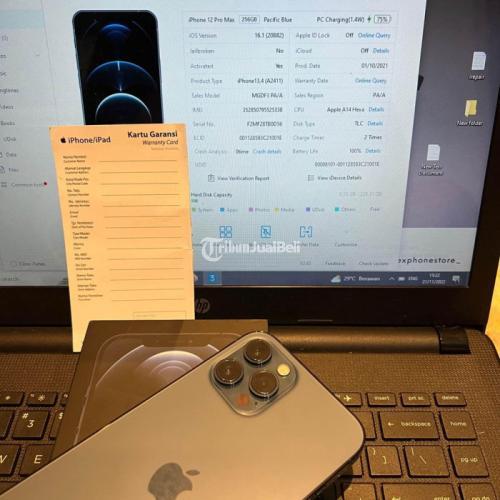 HP iPhone 12 Pro Max 256GB Blue iBox Graansi Resmi Fullset di Surabaya ...