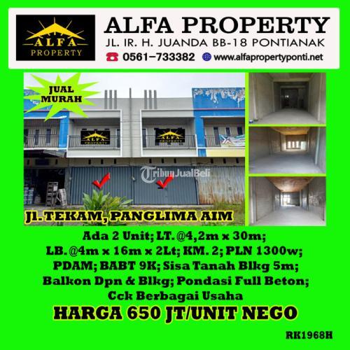 Jual Ruko 2 Unit Sisa Tanah Luas di Belakang di JL Tekam di Pontianak ...